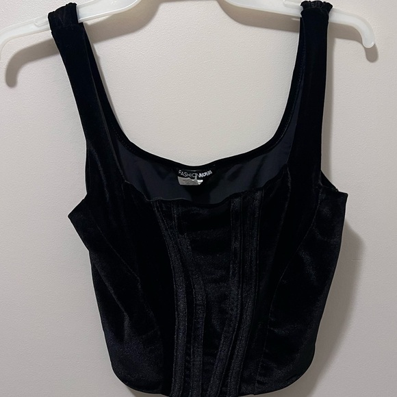 Fashion Nova | Tops | Velvet Cropped Corset Style Tank Top | Poshmark